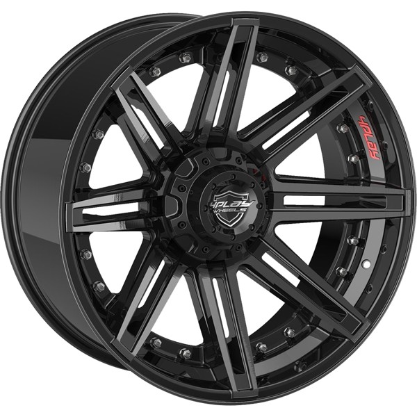 20X10 4PLAY 4P08 BRUSHED BLACK - Rooney Wheels