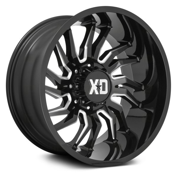XD858 TENSION Gloss Black with Milled Accents - Rooney Wheels