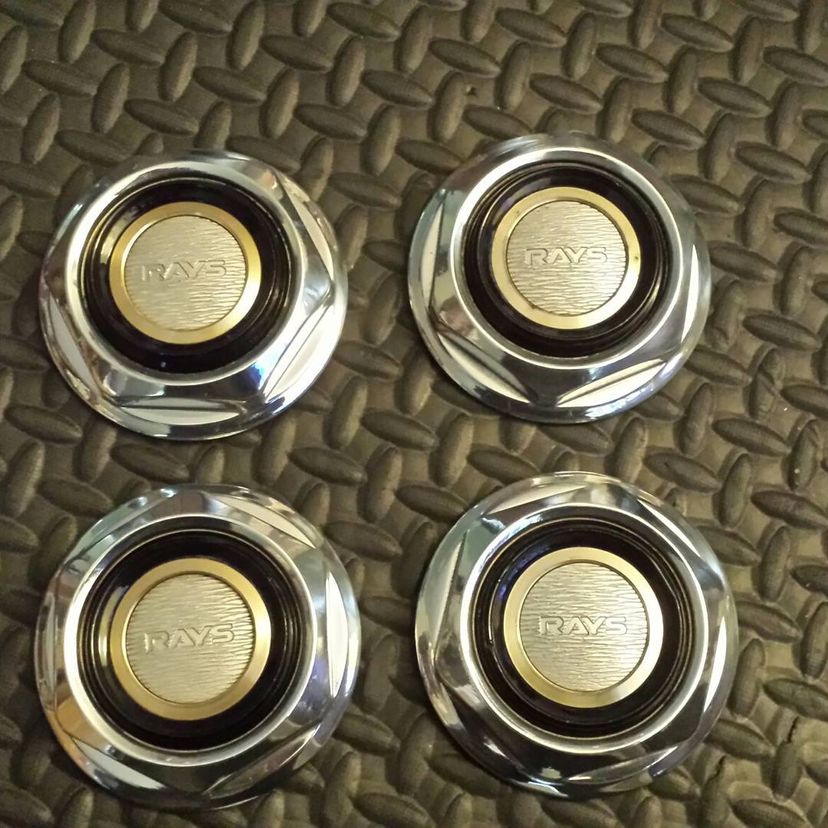 Volk Rays Monster Center Caps | Gold & Black - Rooney Wheels
