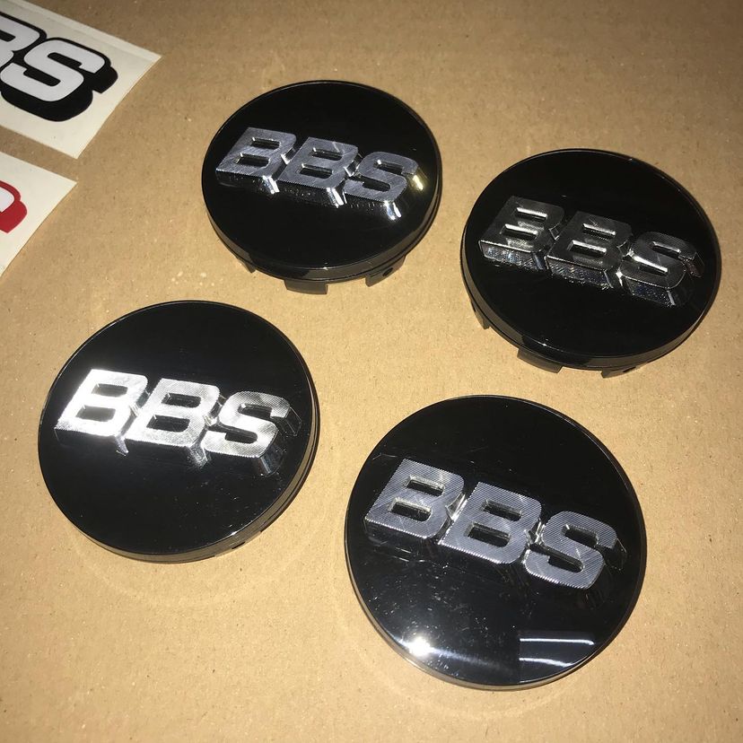 BBS LM Center Caps | 56-77mm Black and Red